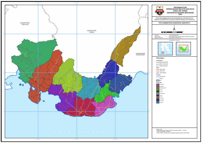 Peta Administrasi Kabupaten Jeneponto | PDF