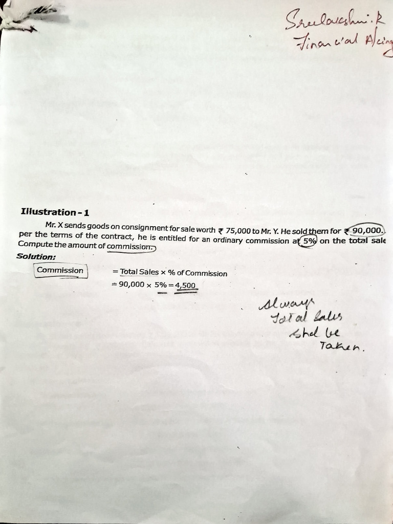 Consignment Accounts Material | PDF