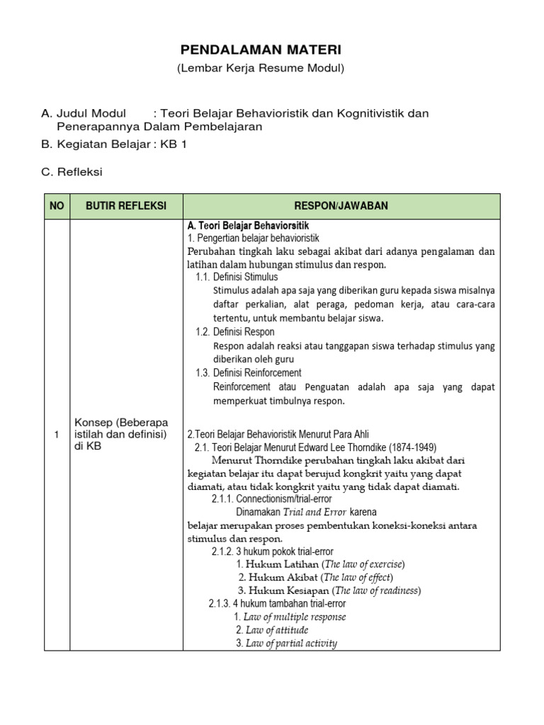 LK - kb1 RESUME PENDALAMAN MATERI PPG 2022 | PDF | Sains & Matematika
