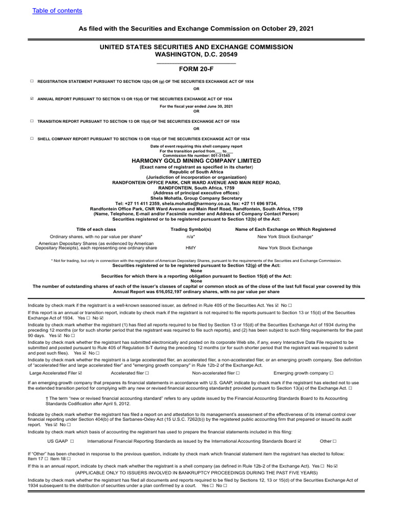 Har Form20f21 | PDF | Risk | Securities (Finance)