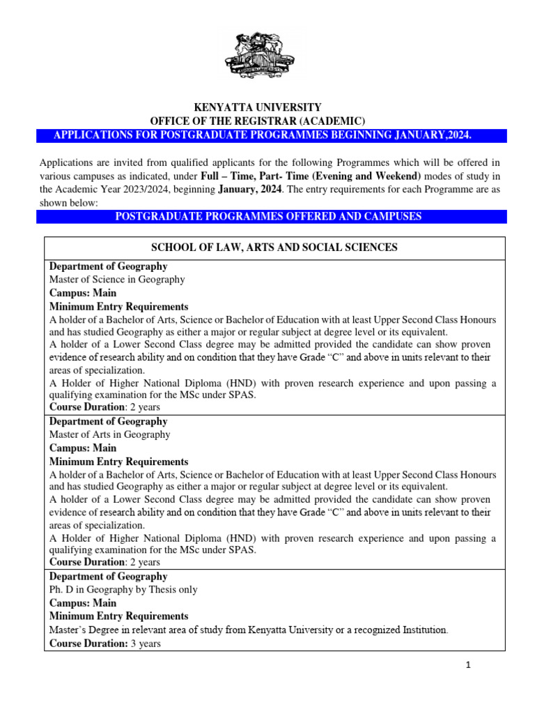 Postgraduate-Regular-January-2024 | PDF | Academic Degree | Bachelor's ...