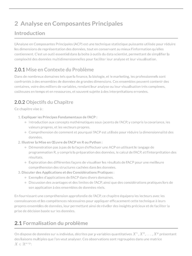 Analyse en Composantes Principales | PDF