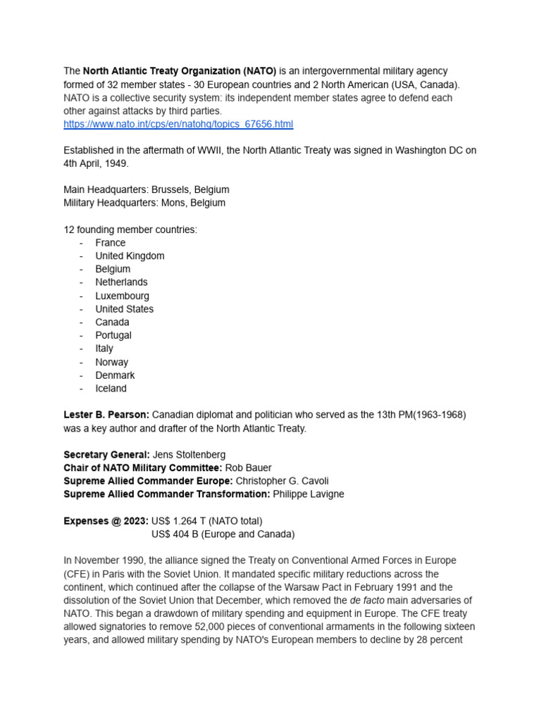 NATO | PDF | Nato | International Relations