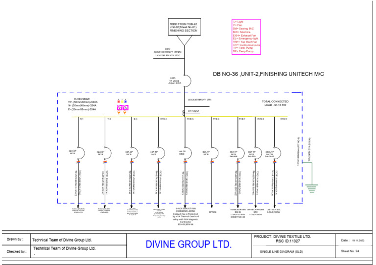 Divine Group LTD.: DB No-36, Unit-2, Finishing Unitech M/C | PDF | Electrical Engineering ...