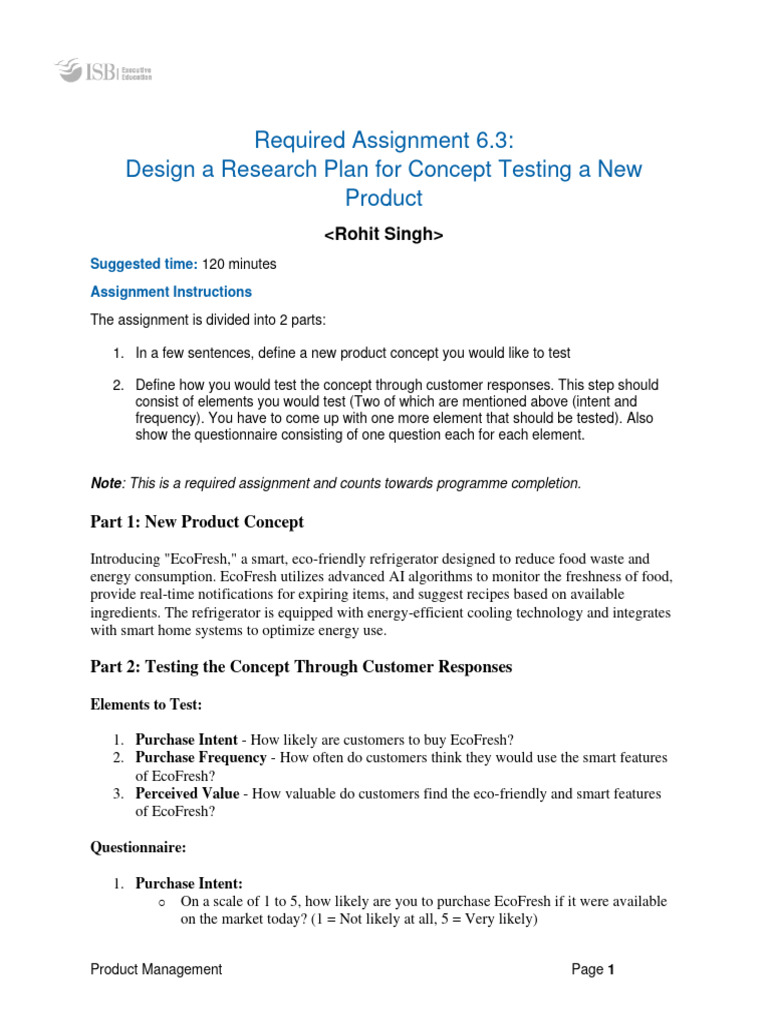 ISBPM - Assignment - 6.3 - Rohit Singh | PDF | Target Audience | Usability