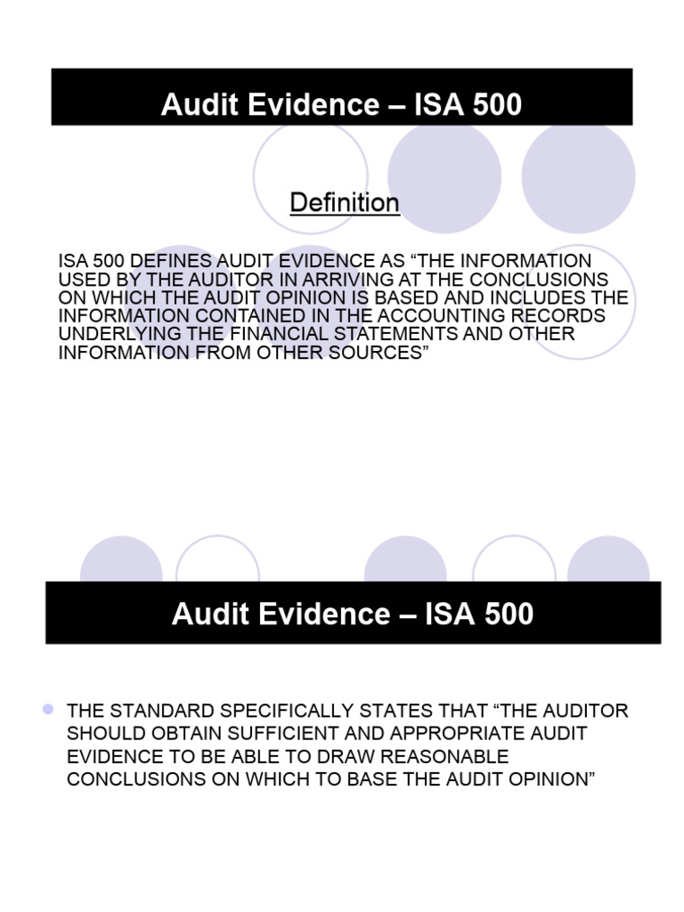 Understanding ISA 500 Audit Evidence | PDF | Audit | Financial Audit
