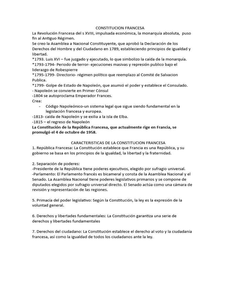Constitucion Francesa | PDF | Política | Historia