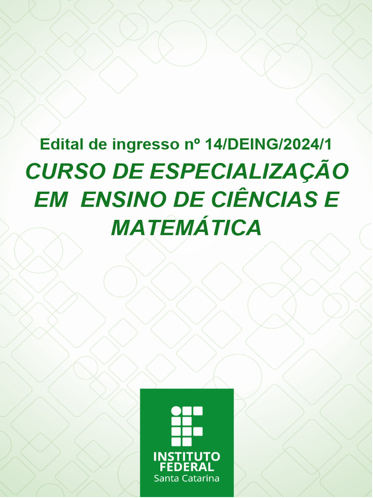 EDITAL 14 Ensino Ciencias Matematica EAD 2024 1 Floripa | PDF