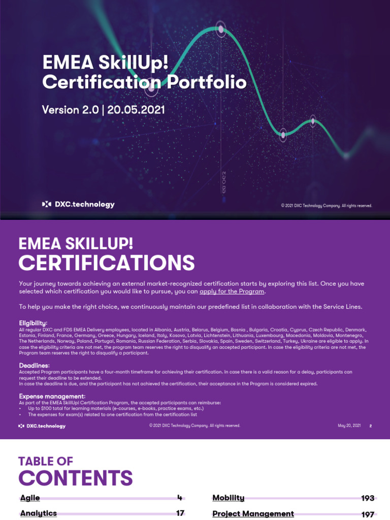 Emea Skillup Certification Portfolio Pdf Apache Spark Scrum Software Development