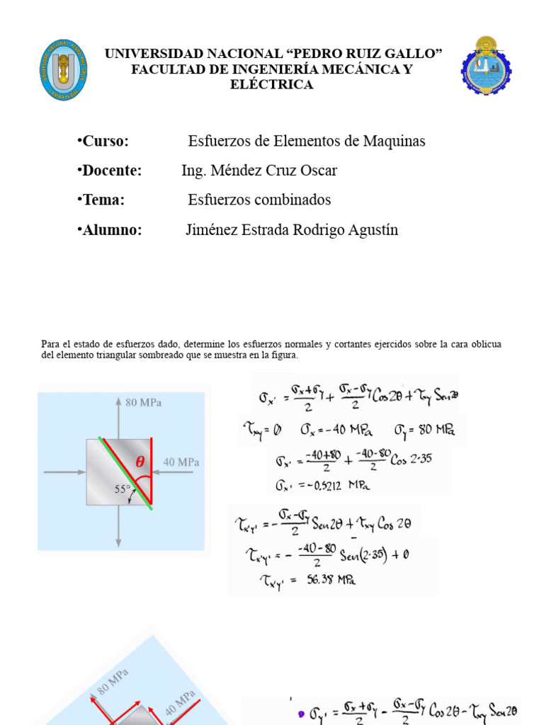 Ejercicios de Esfuerzos Combinados | PDF
