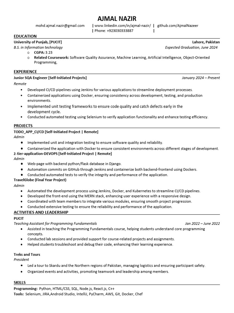 AjmalNazir SQA | PDF | Computer Programming | Software Quality AjmalNazir SQA | PDF | Computer Programming | Software Quality