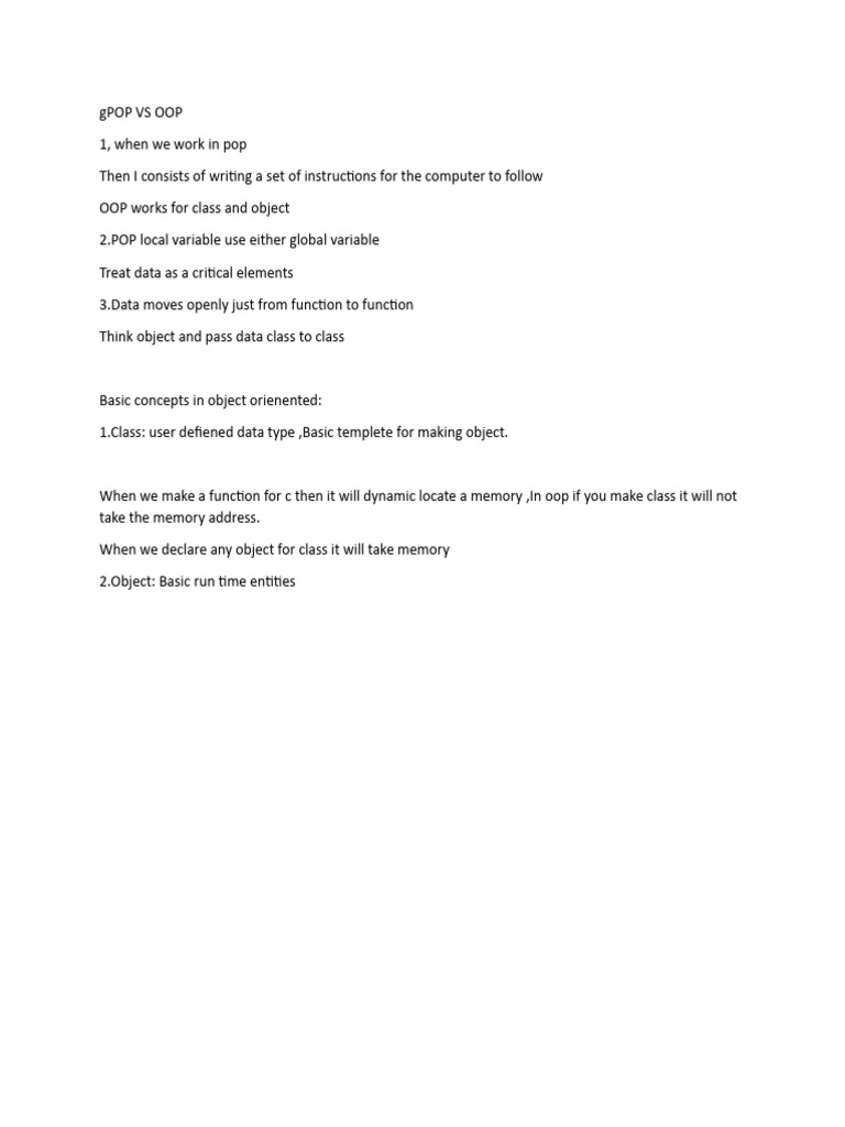 POP VS OOP | PDF