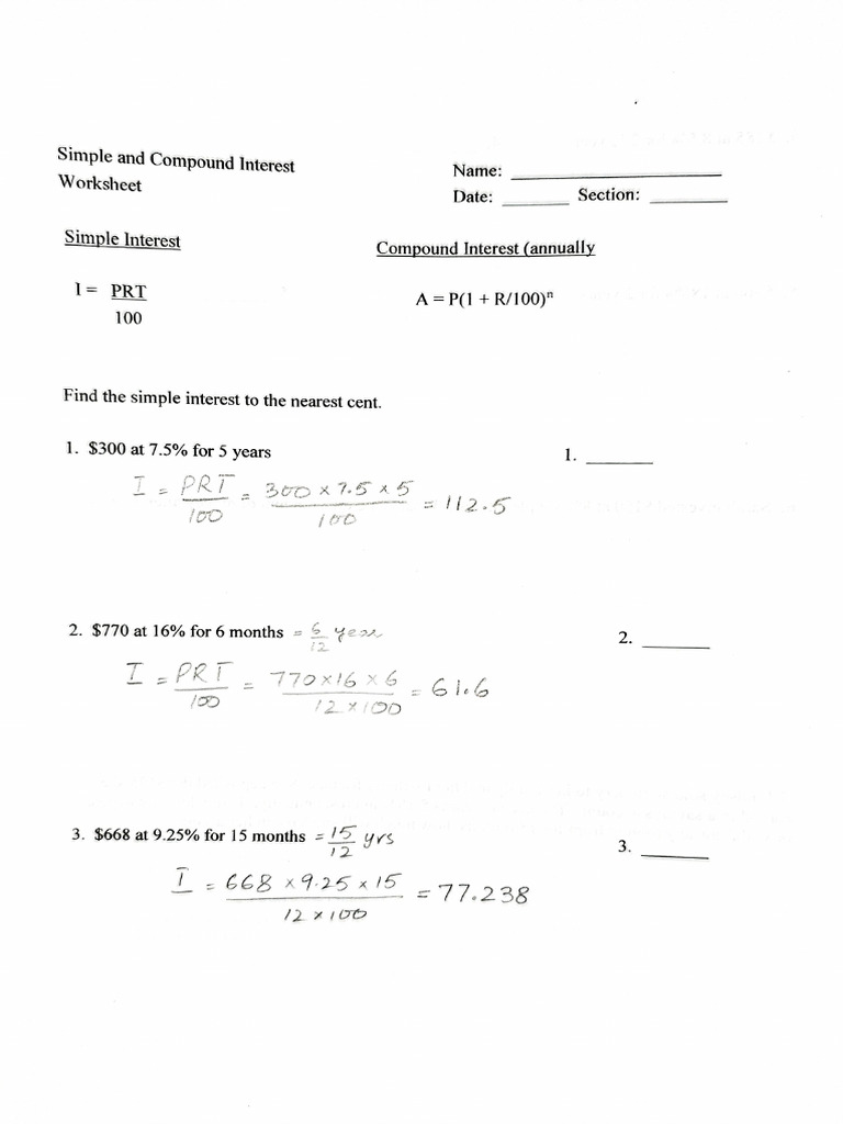 MS Simple and Compound Interest | PDF