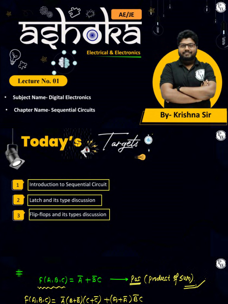 Sequential Circuits 01 Class Notes Pdf