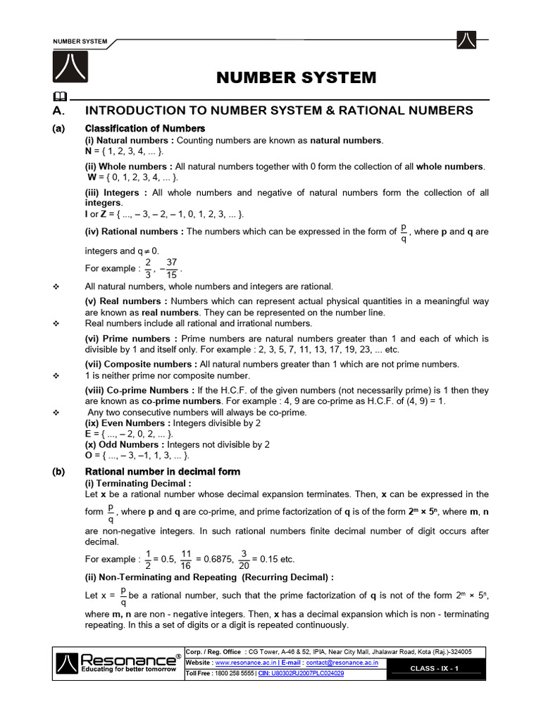 NUMBER_SYSTEM | PDF | Numbers | Decimal