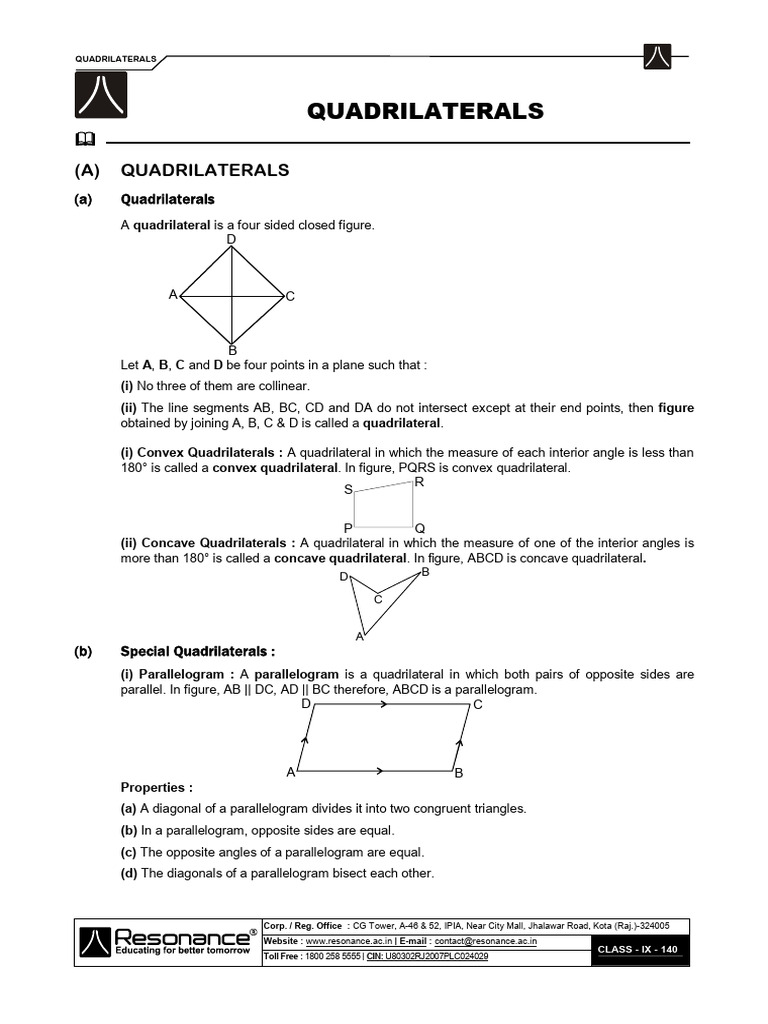 QUADRILATERALS | PDF | Rectangle | Classical Geometry