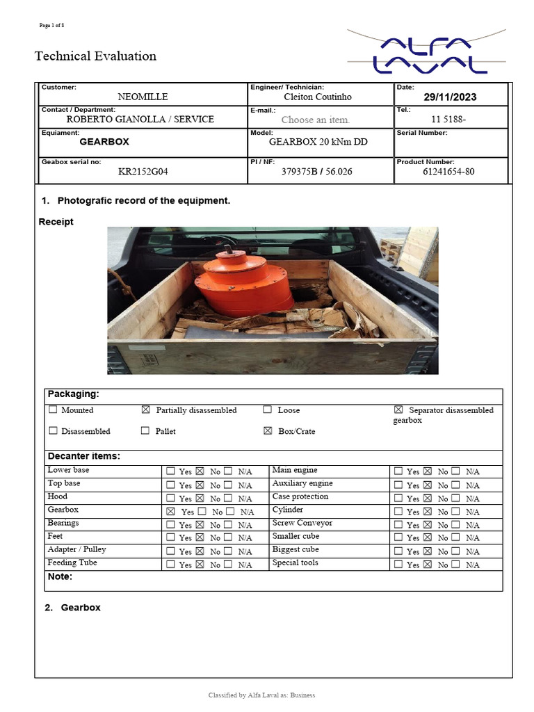 Neomille Dec Gear Box NF 56.026 Technical Evaluation 20231124 | PDF ...