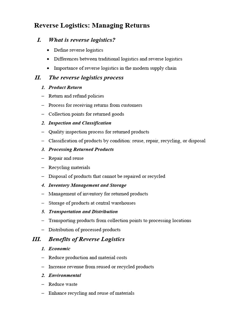 Reverse Logistics | PDF