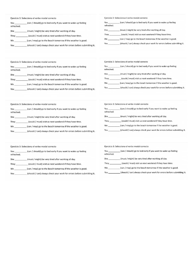 Modal Verbs Ejerc | PDF