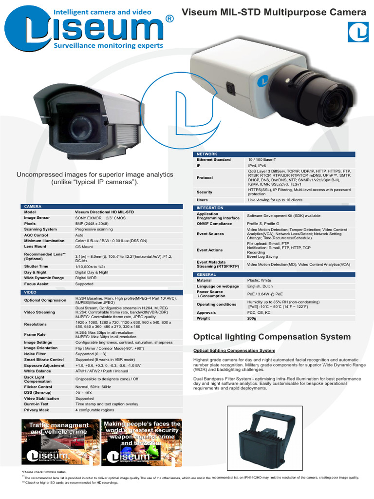 Directional HD Camera Mil STD Multipurpose Camera | PDF | Internet ...