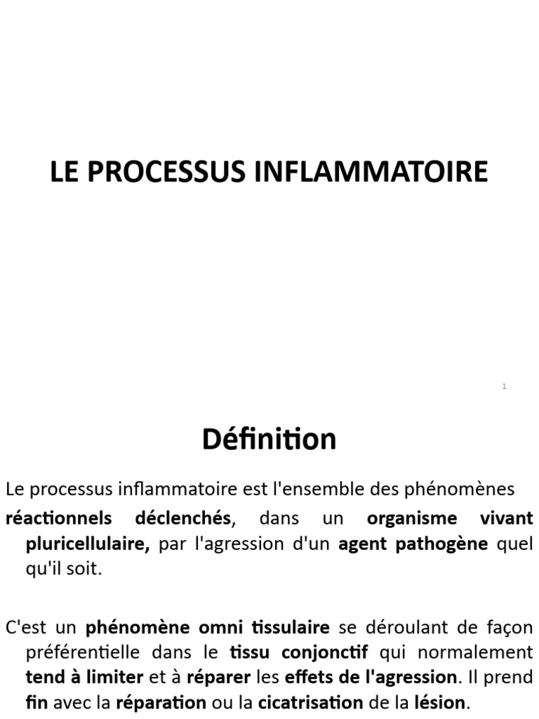 Le Processus Inflammatoire | PDF | Inflammation | Lymphocyte