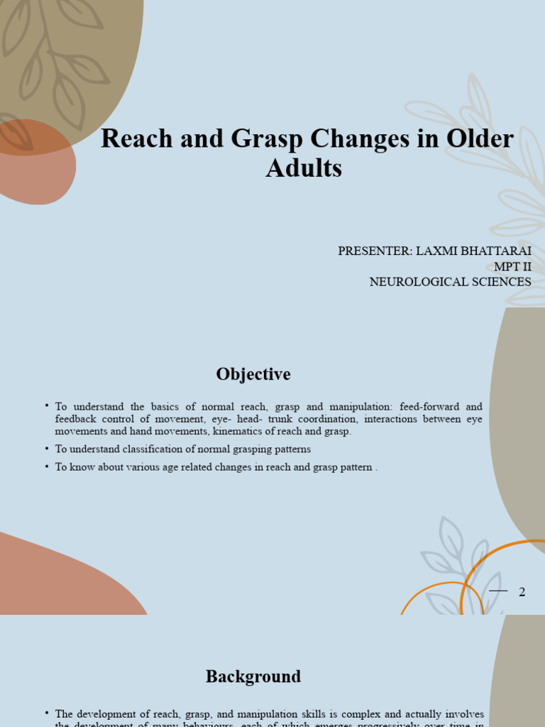 Reach and Grasp Changes in Older Adults | PDF | Motor Coordination | Thumb