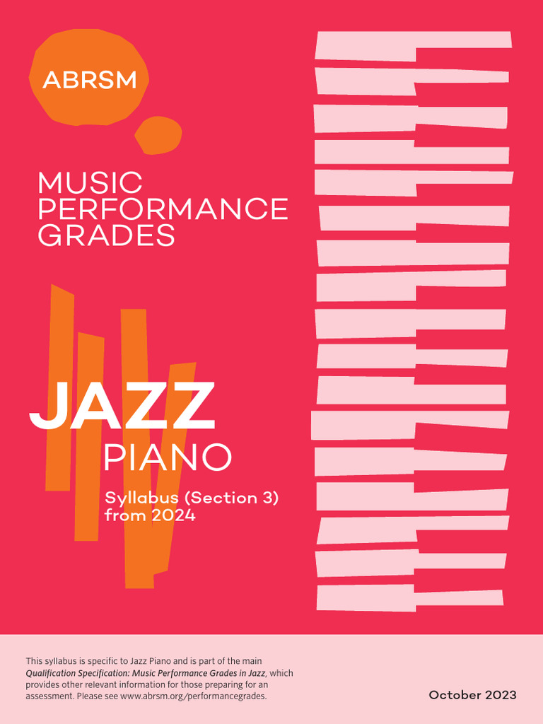 爵士钢琴曲目列表Jazz Piano PG Syllabus | PDF | Piano | Jazz