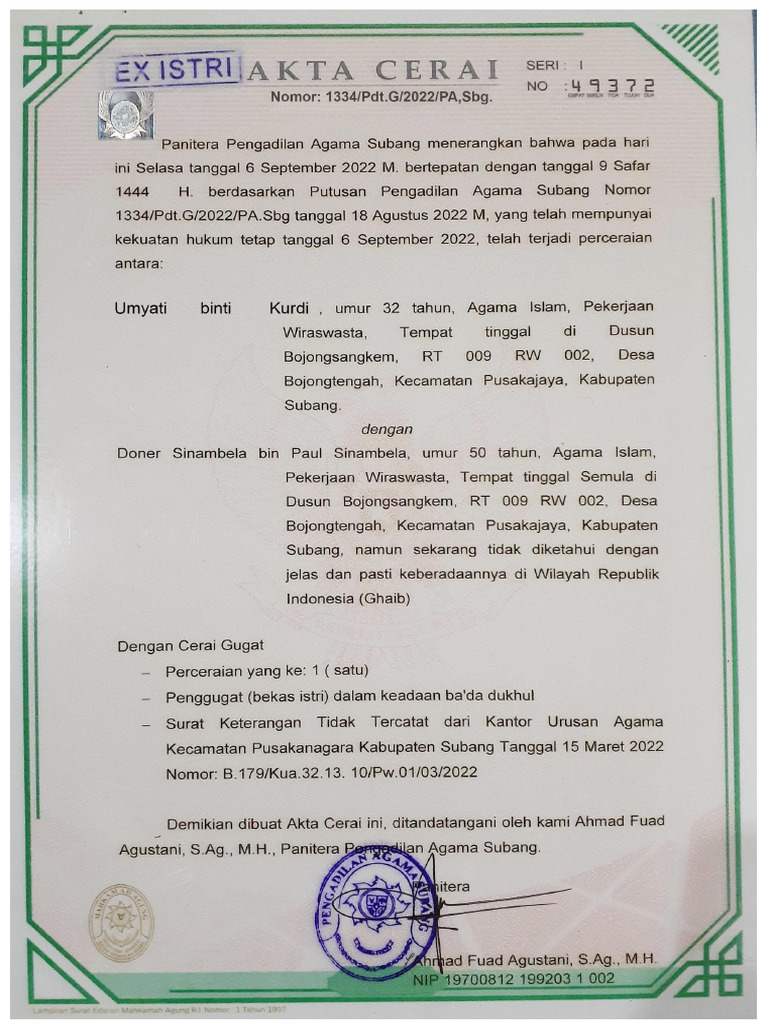 Akte Cerai | PDF