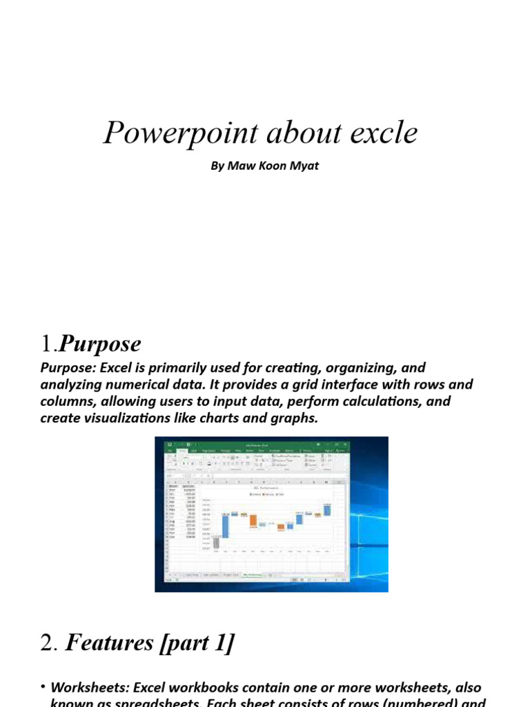 Powerpoint About Excle | PDF | Microsoft Excel | Application Software