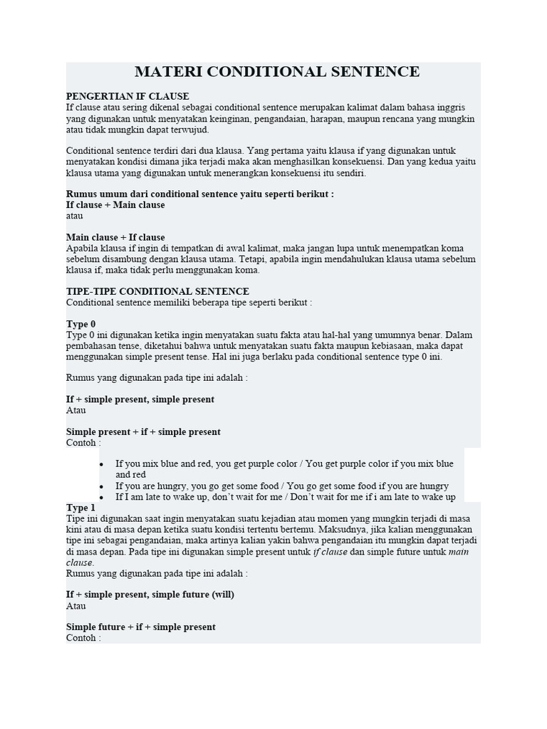 MATERI CONDITIONAL SENTENCE (AutoRecovered) | PDF