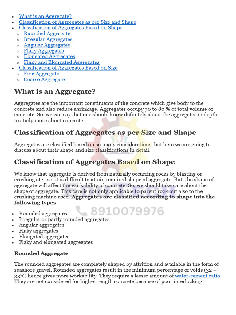 What is an Aggregate-1 | PDF | Construction Aggregate | Concrete