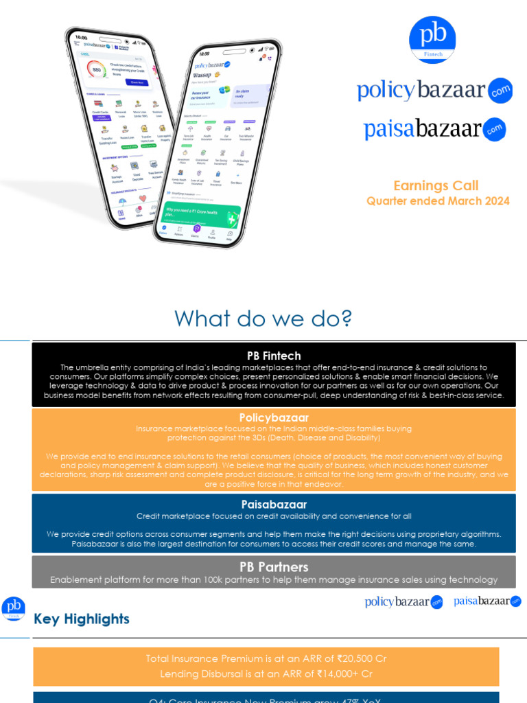 PolicyBazaar Earnings Call 2024-05-08 v11 | PDF | Insurance | Retail