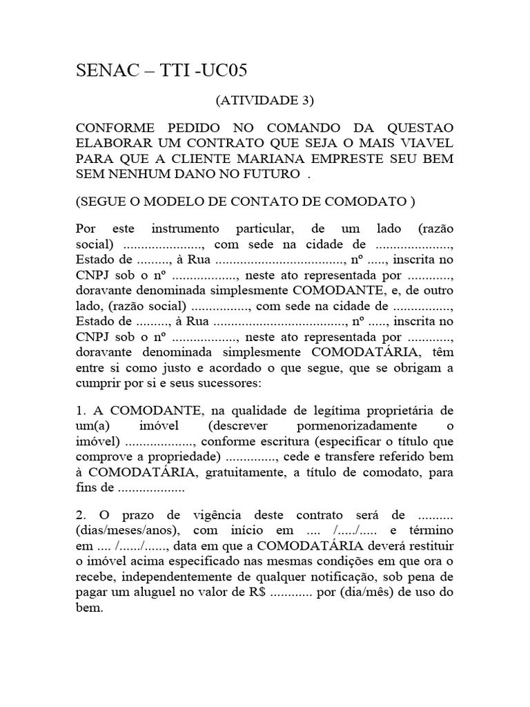 Atividade 3 Senac Tti UC05 | PDF | Direito Comum
