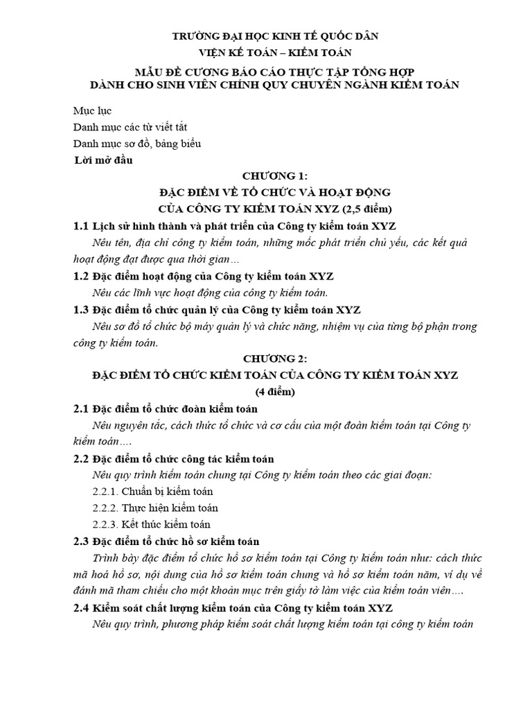 Mau de Cuong Bao Cao Tong Hop | PDF