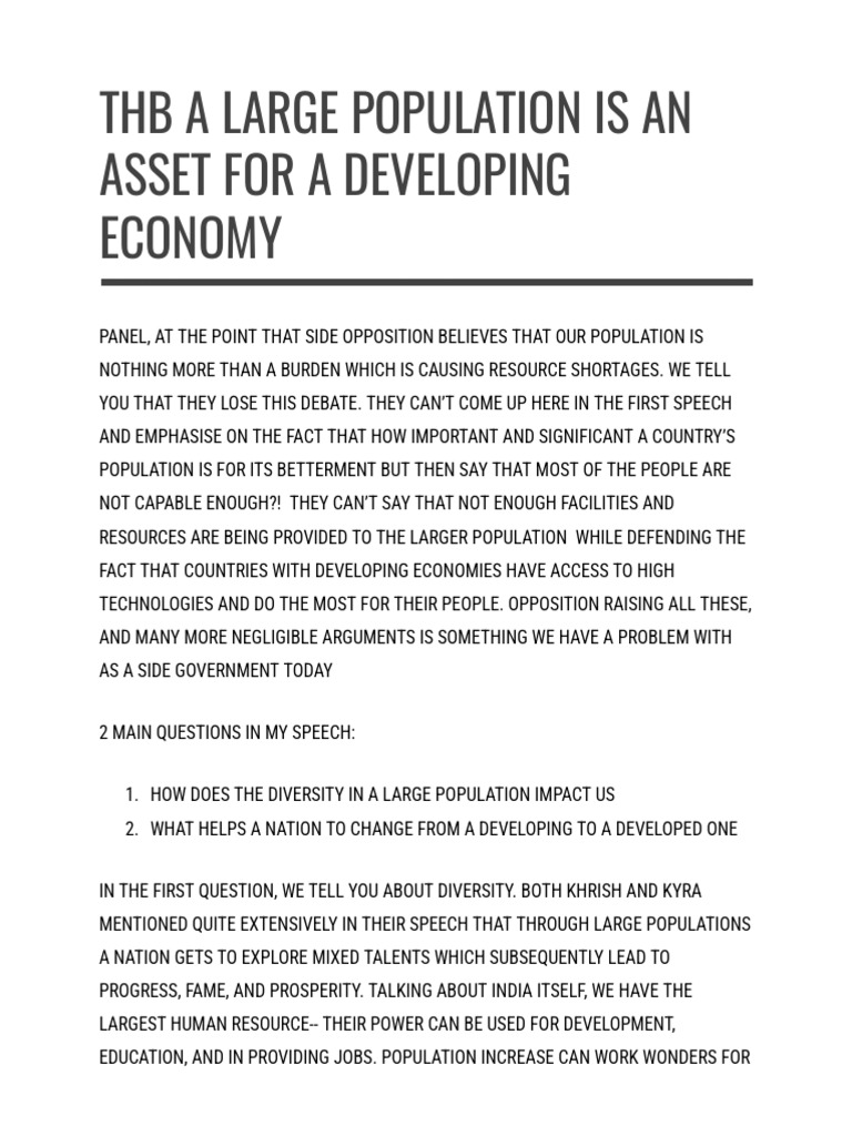Population as an Economic Asset | PDF | Economics | Macroeconomics