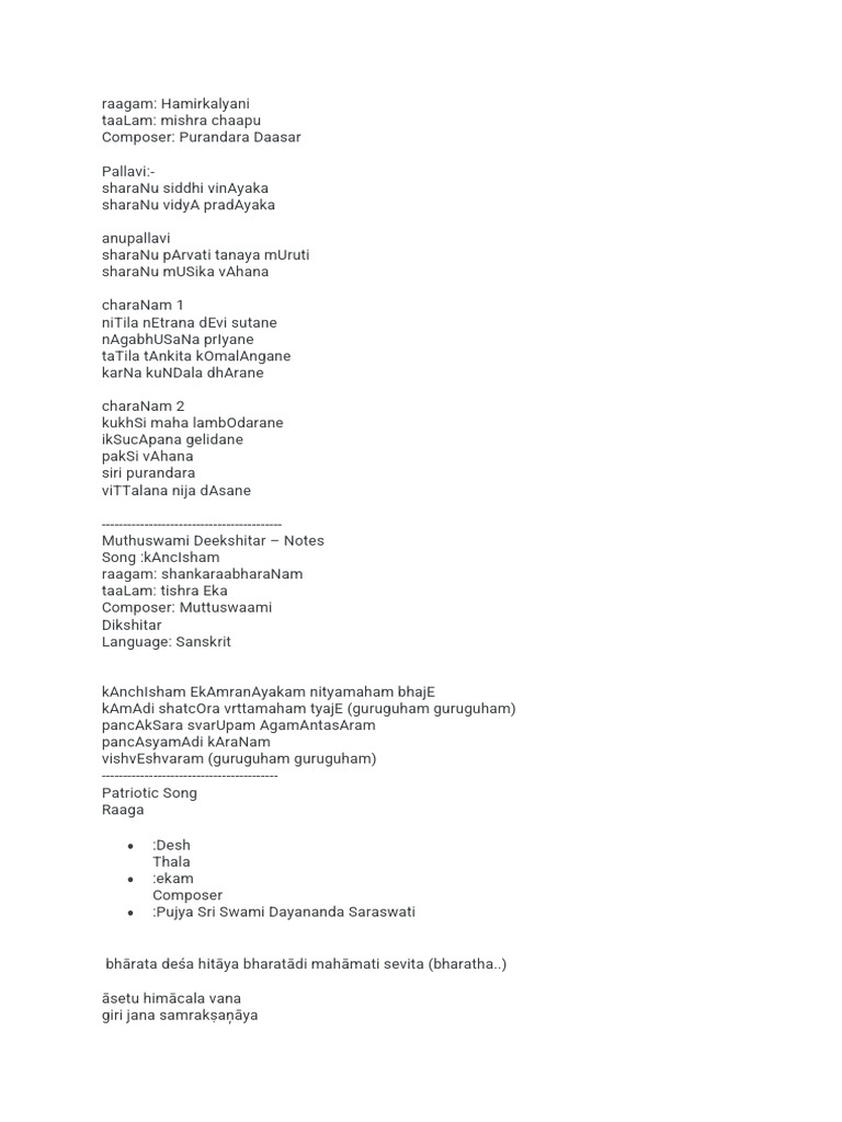 Music Notes | PDF | Hindu Mythology | Hindu Deities