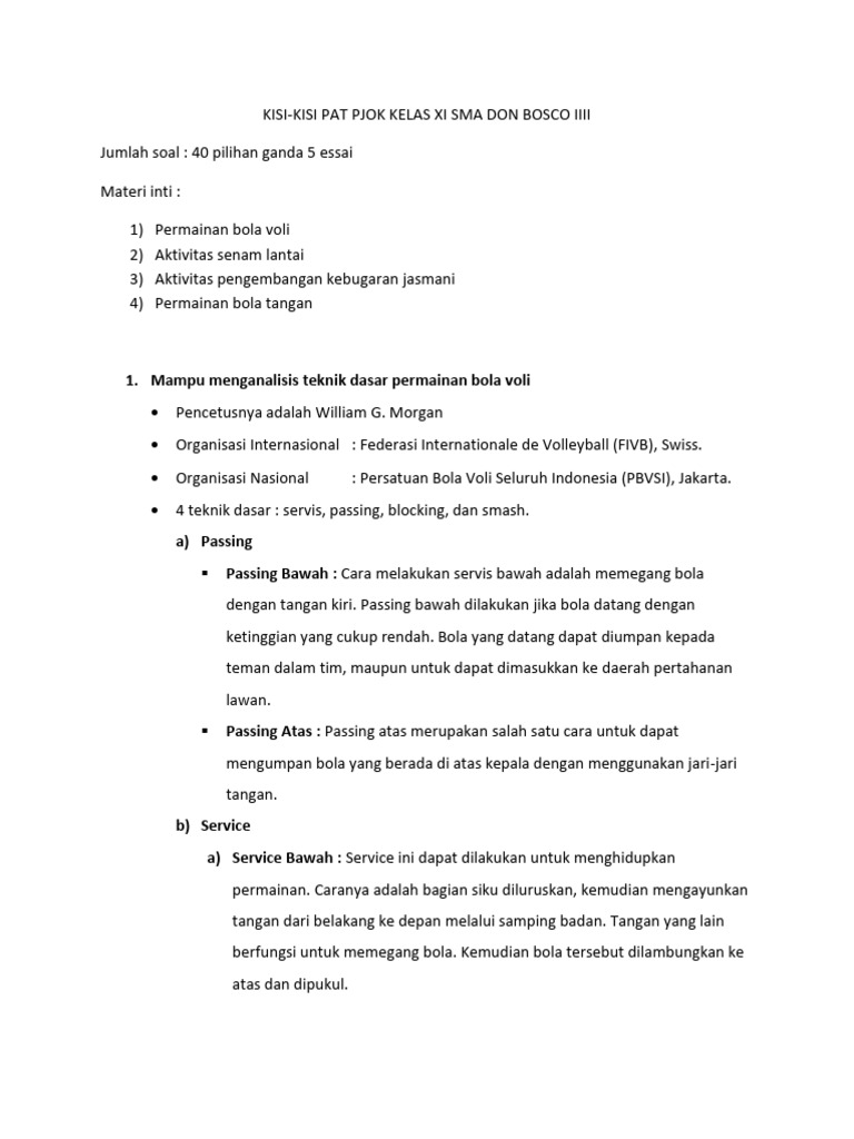 KISI Kisi PAT XI 23 | PDF