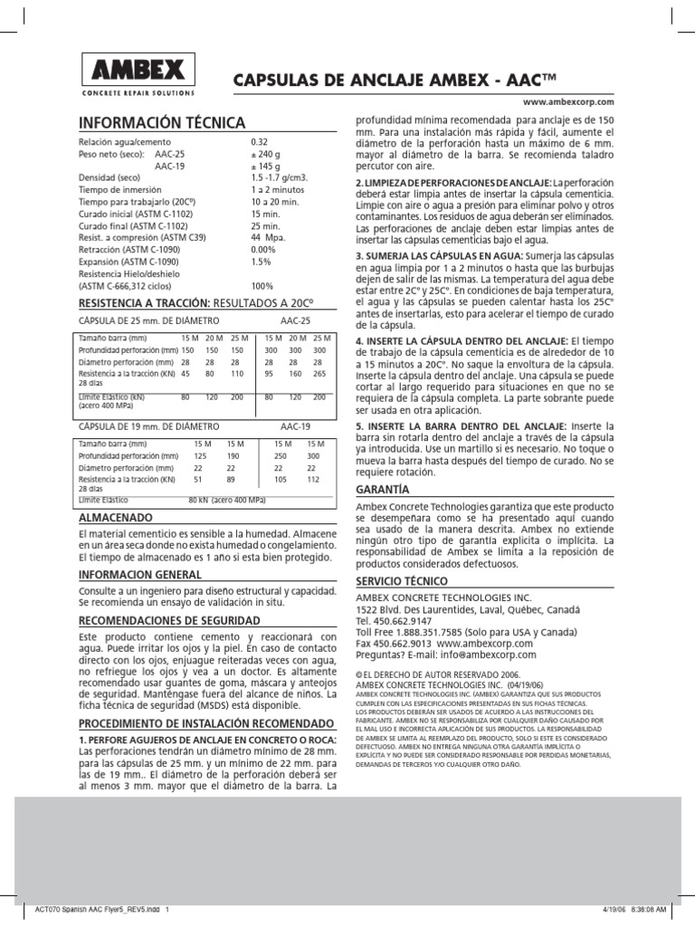 FT Ambex Aac | PDF | Hormigón | Agua
