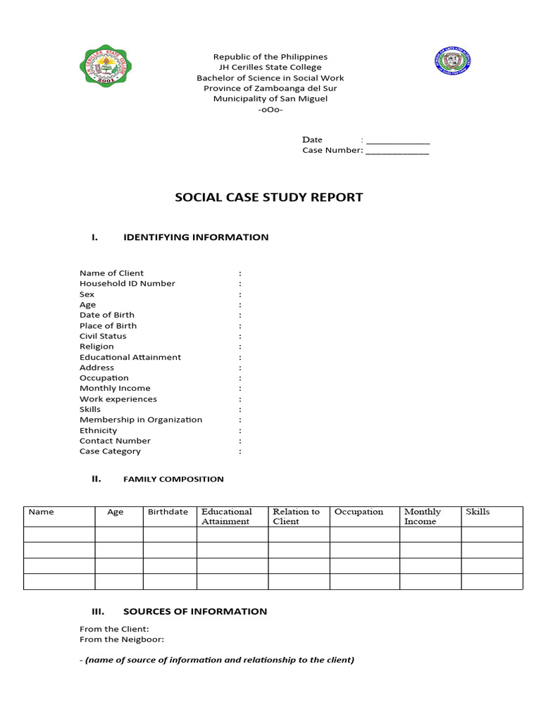 Case Study Format | PDF | Social Work | Family