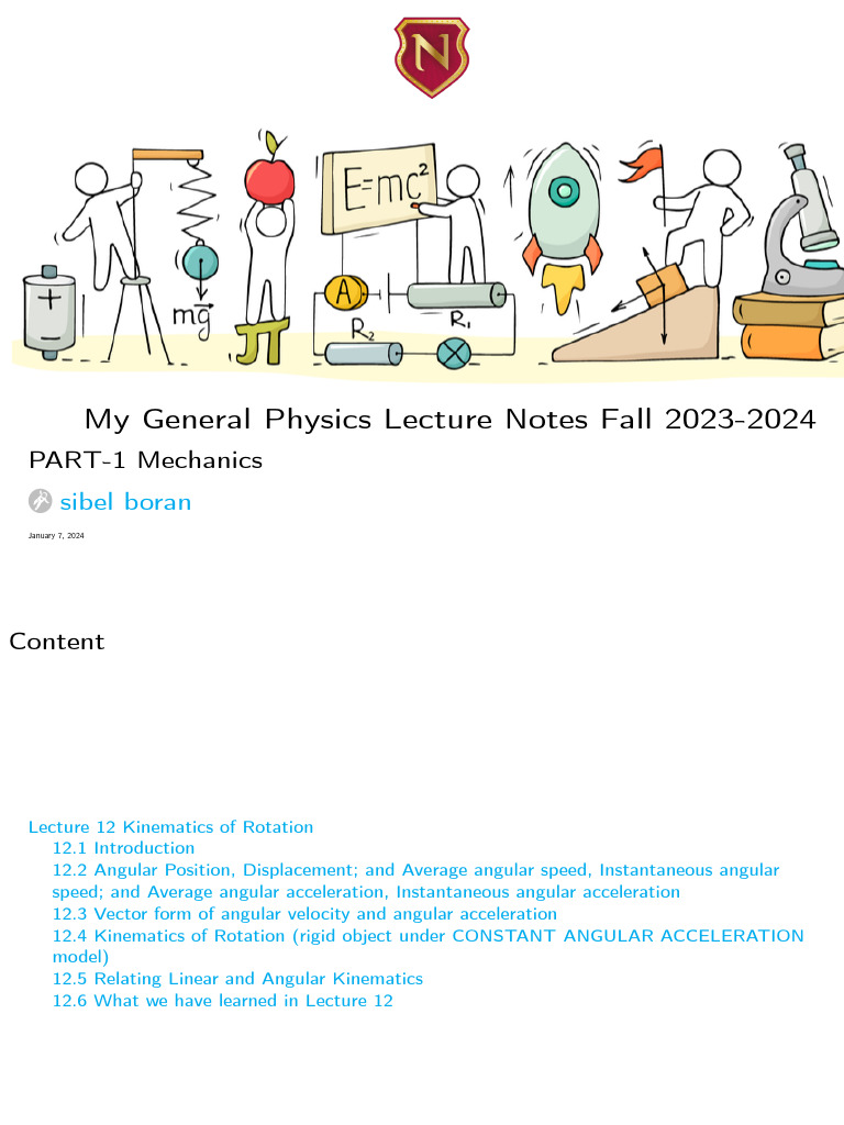 Borans Lect12 ECVL113 Se Eee Ce 2324 | PDF | Kinematics | Acceleration