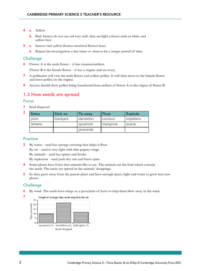 Pages From CAMB NEW Y5VV Science WB ANS | PDF | Flowers | Seed