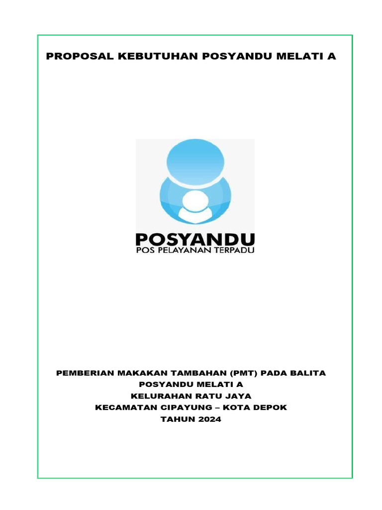 Proposal Posyandu Melati A PMT | PDF