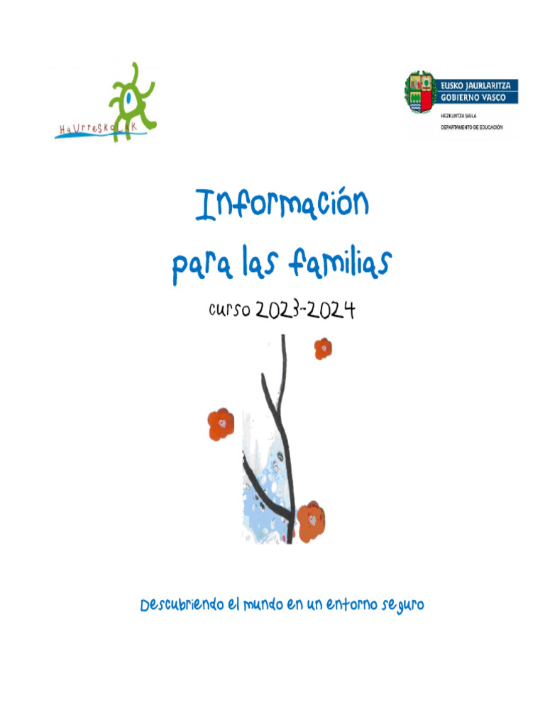 Información para familias 2023-2024 | PDF | Educación de la primera ...