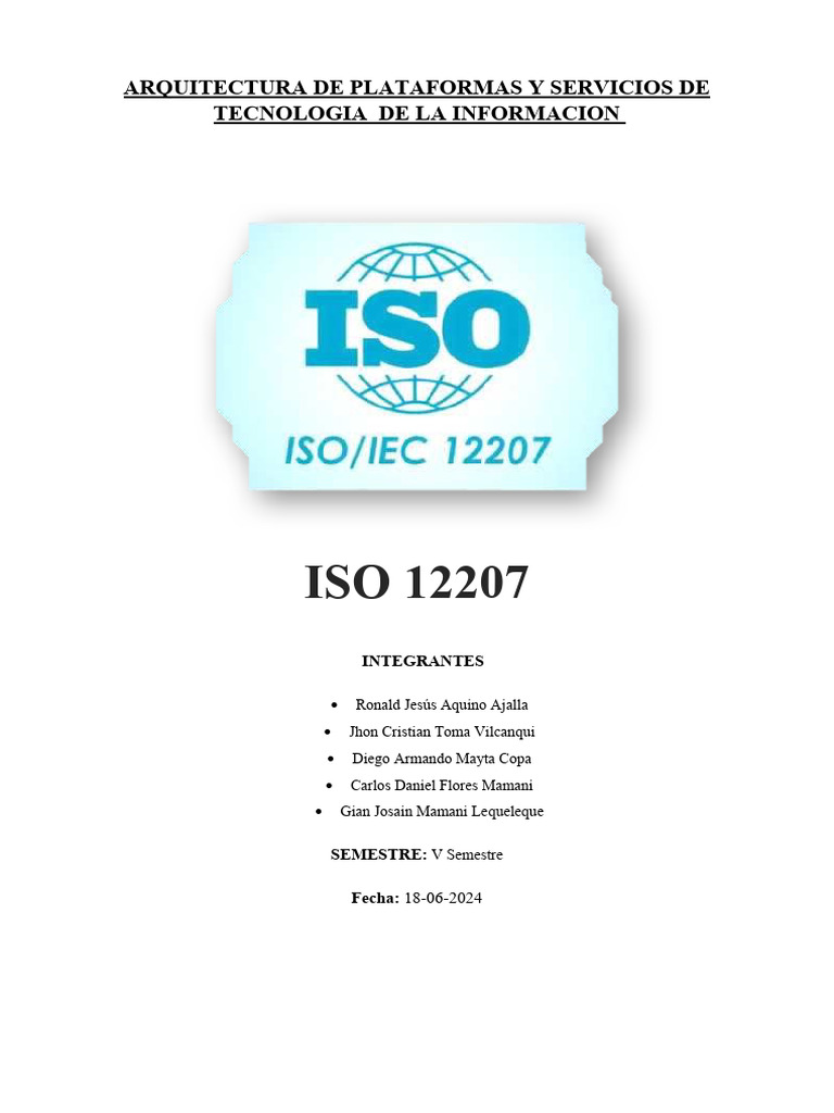 Iso 12207 Informe | PDF | Software | Ingeniería de software
