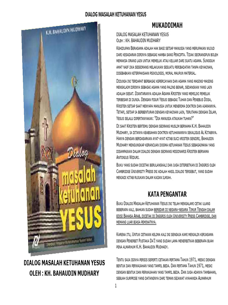 Dialog Ketuhanan Yesus - Indonesian Version | PDF