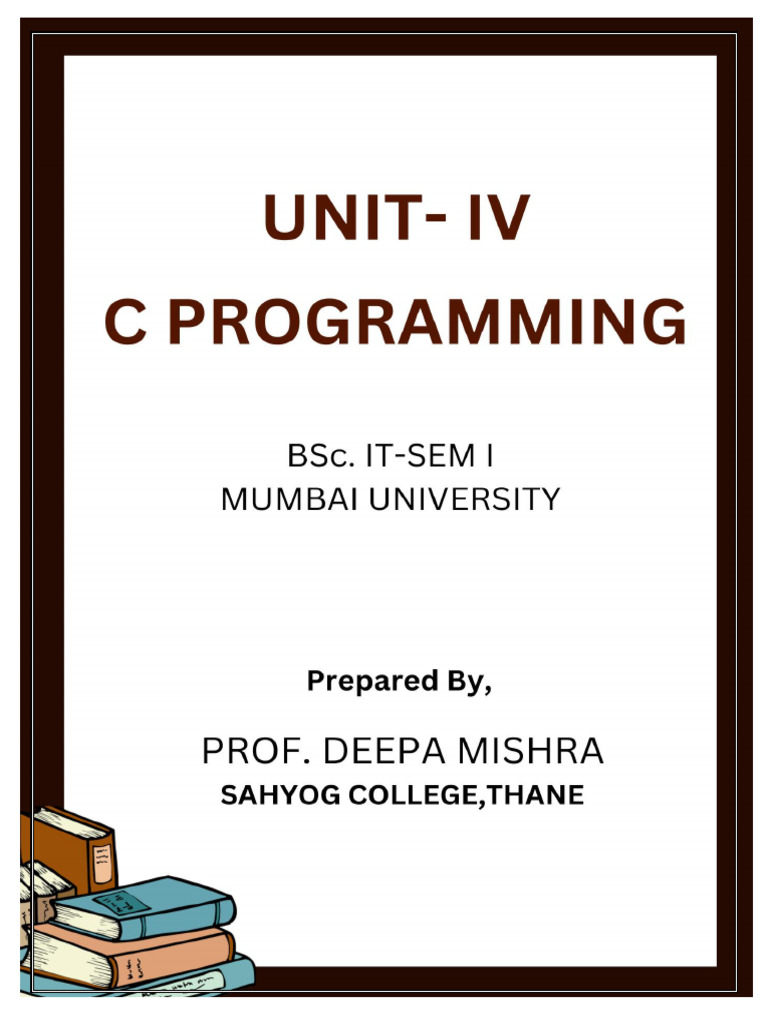Unit Iv C Language Fybsc It Pdf Pointer Computer Programming Parameter Computer 3048