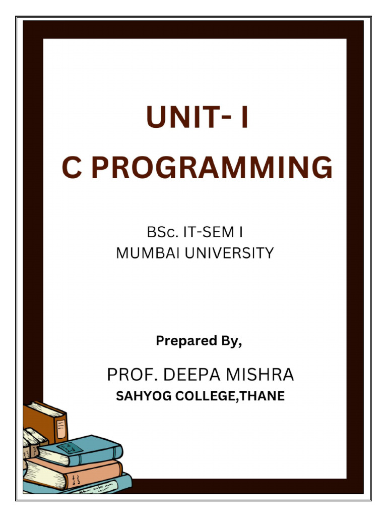 Unit-I C Language Fybsc It | PDF | Integer (Computer Science) | Data Type