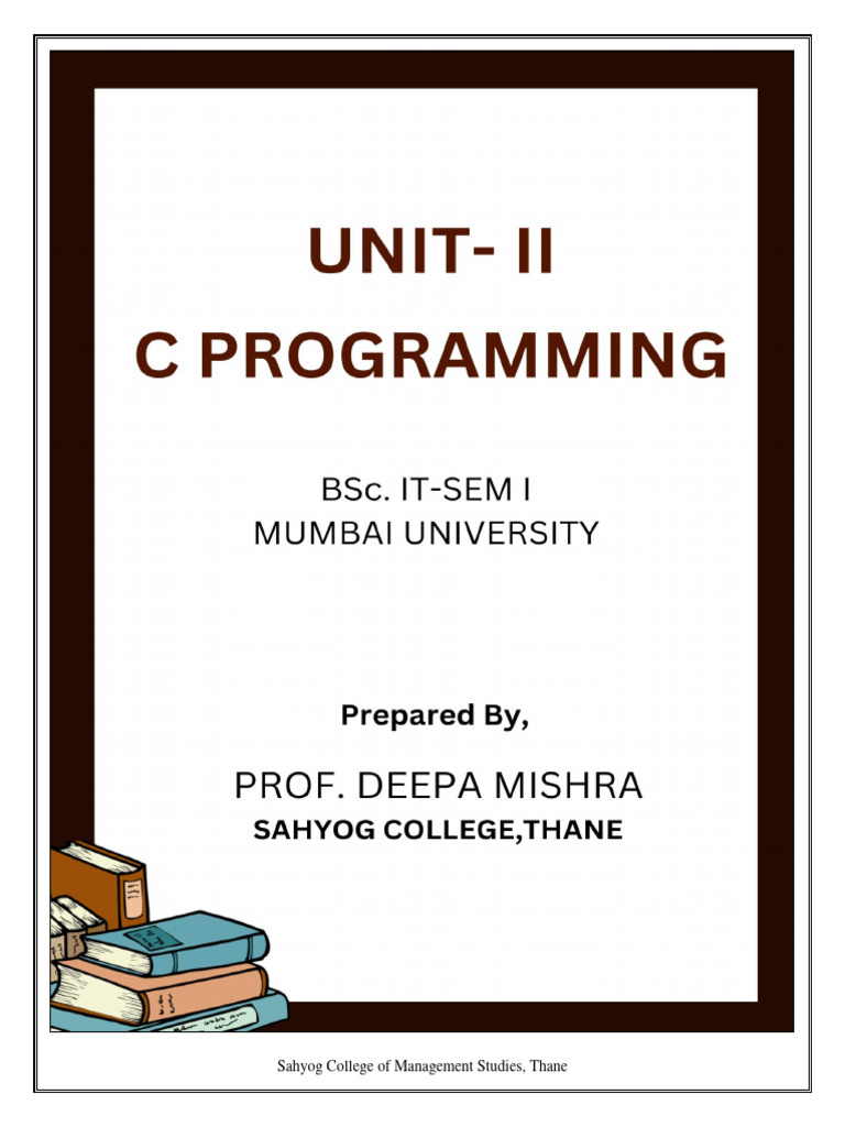 UNIT-II C LANGUAGE FYBsc It | PDF | Integer (Computer Science ... UNIT-II C LANGUAGE FYBsc It | PDF | Integer (Computer Science ...