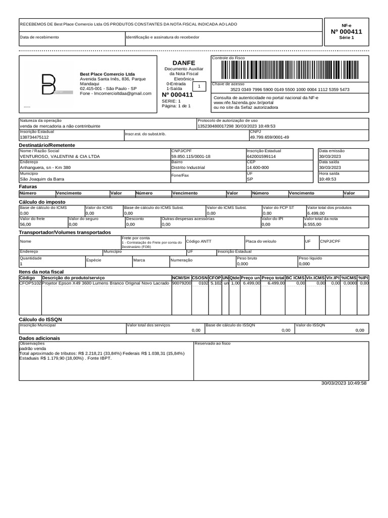 Nota Fiscal BR | PDF | Recibo | Marketing