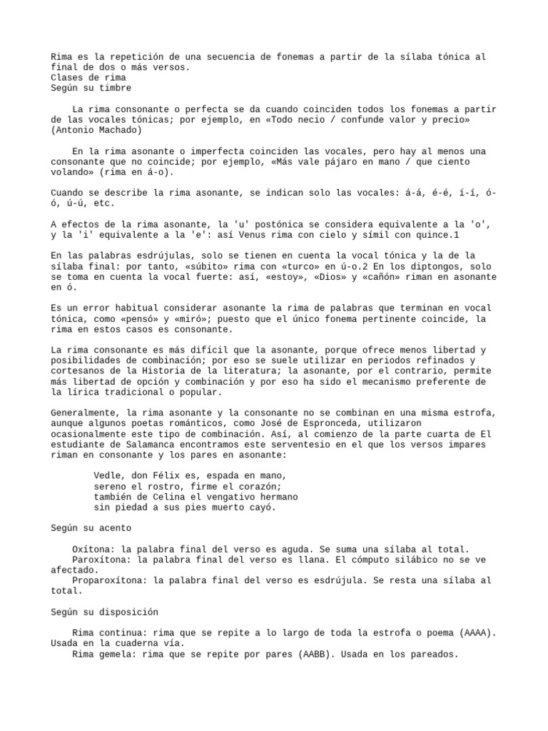 Rima | PDF | Rima | Poesía